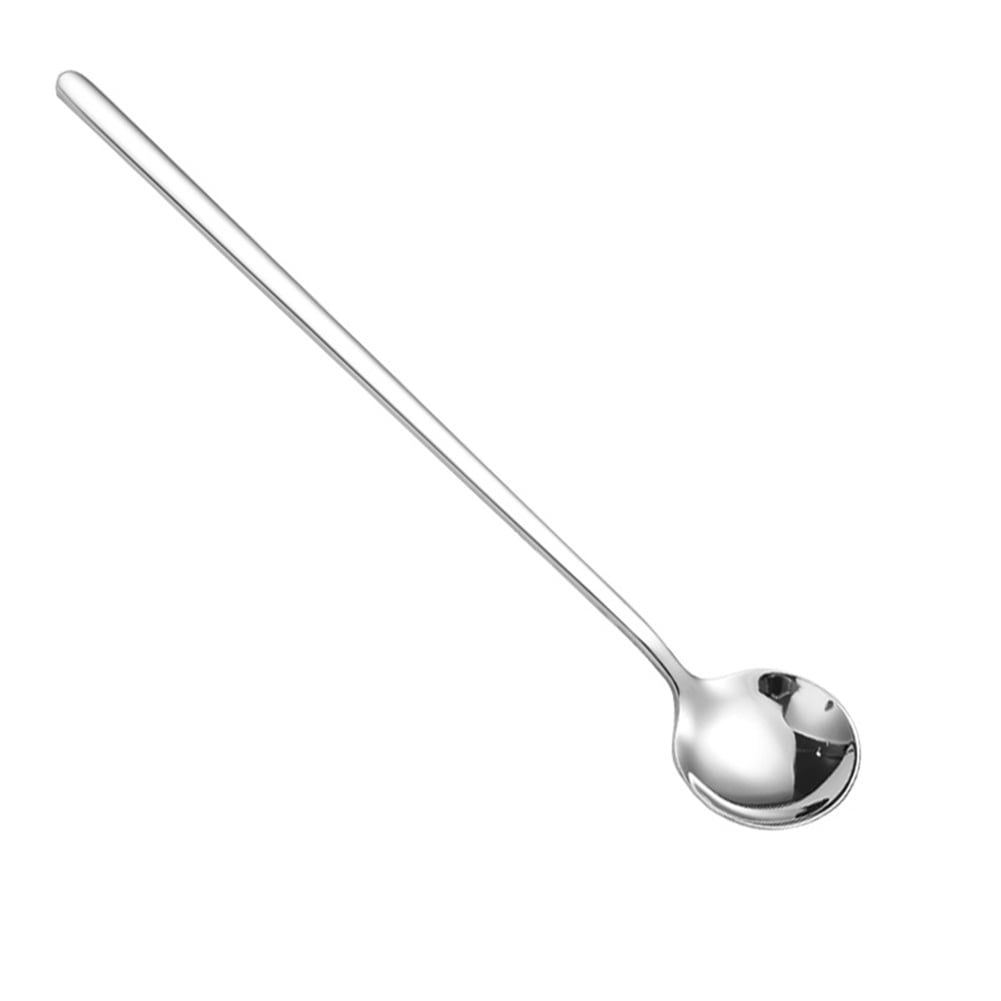 Stainless Steel Round Spoon Iced Teaspoon Milks Tea Mixing Cocktail ...