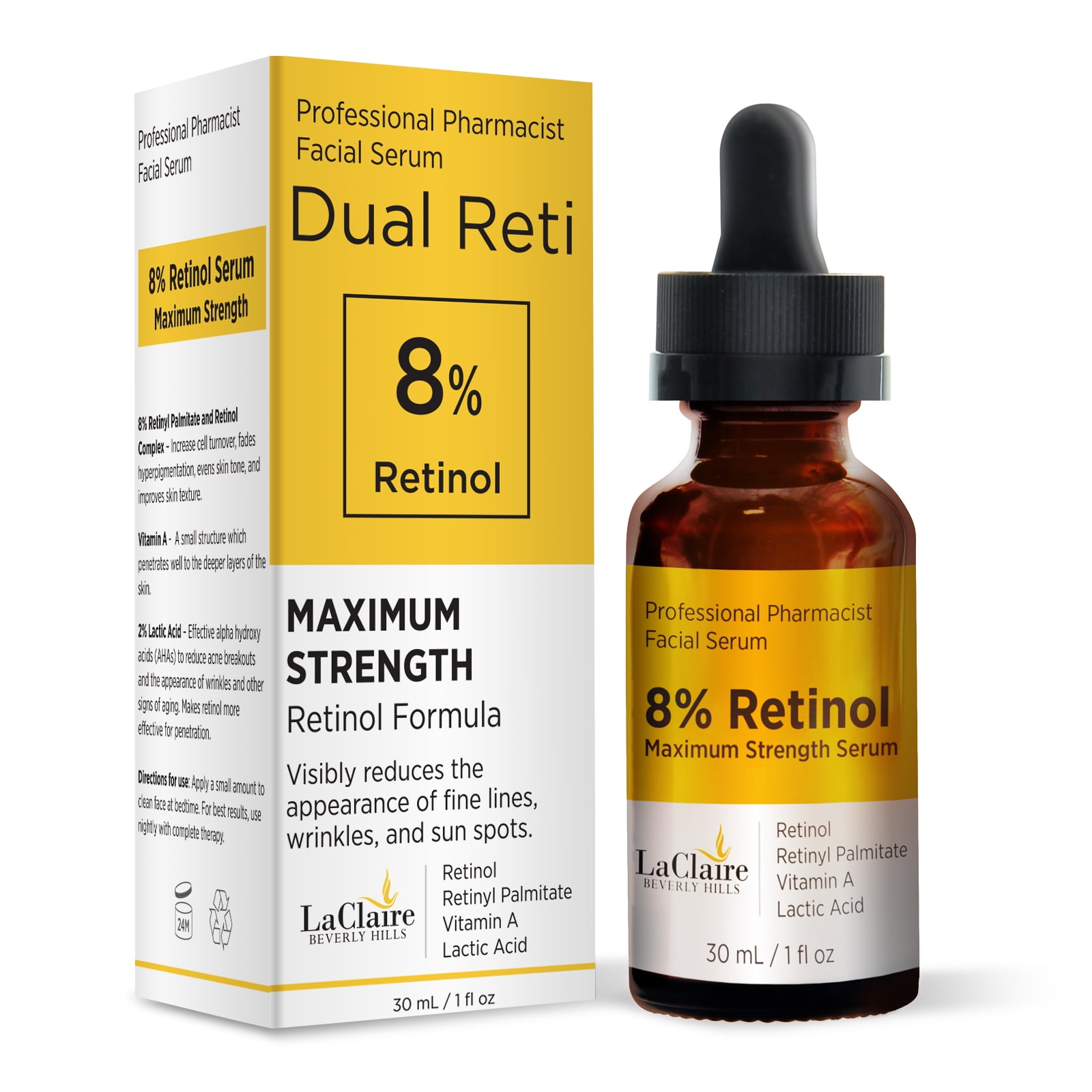Buy 8% Retinol Complex Face Serum – Anti-Aging, Brightening Neck ...