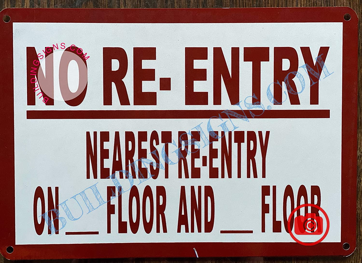 No Re-Entry on This Floor Sign-Door Sign (7x10 inch) (ref-2201 ...