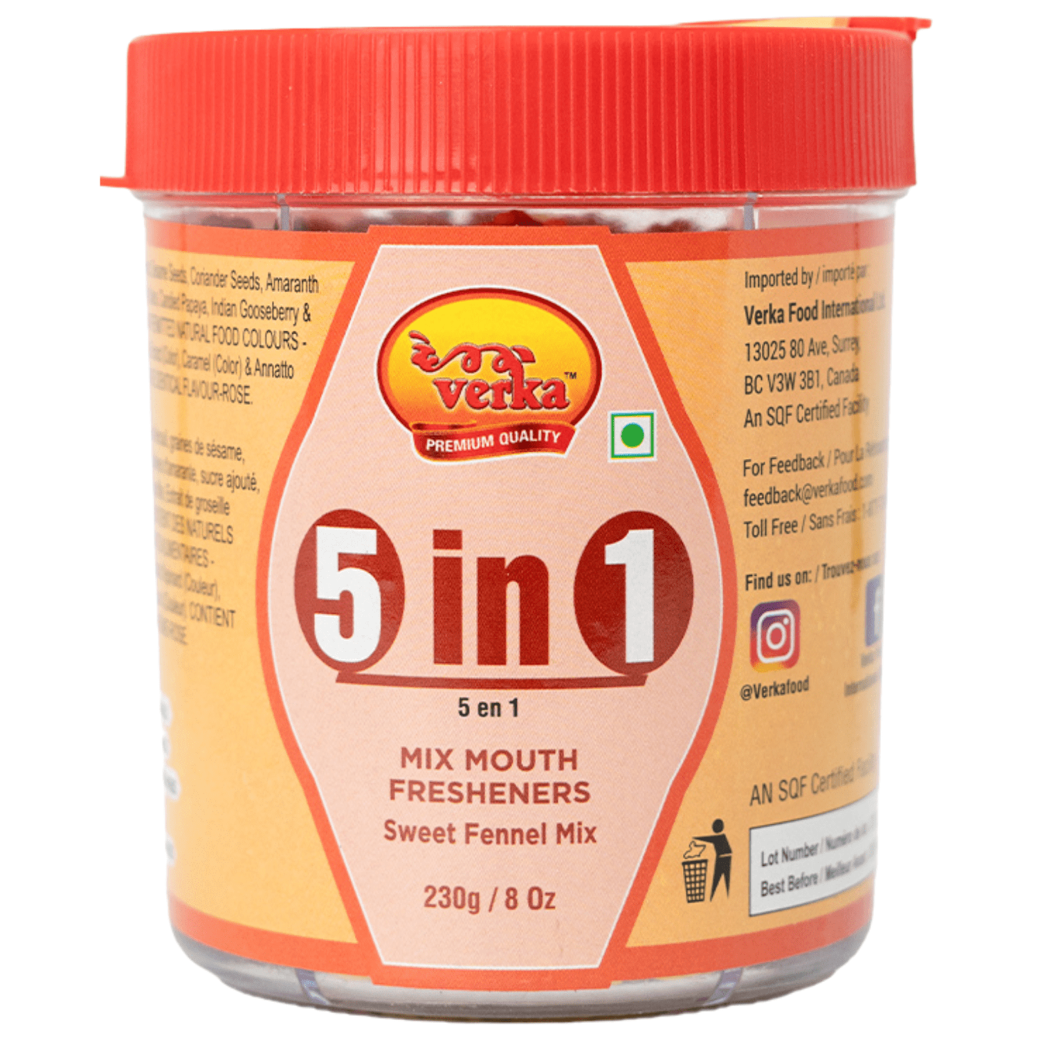 Verka 5 in 1 Mix Mouth Fresheners, 230g, Mukhwas | Indian Origin | Jar ...