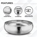 Avador® Set of 3 Premium Stainless Steel Salad Mixing Bowl Hammered ...