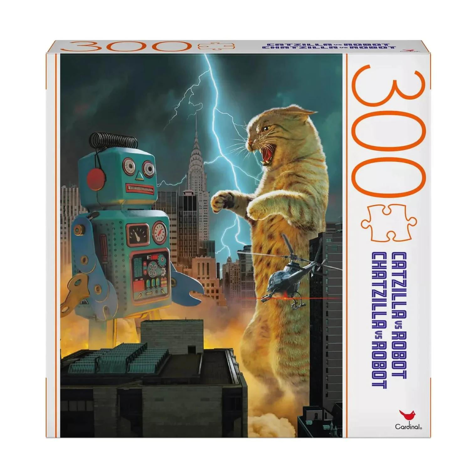 Cardinal: Pop Culture - Catzilla Vs Robot Rompecabezas 300 Piezas negro Estándar | Walmart en línea