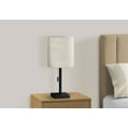 Contemporary Set of 2 17" Black Metal Table Lamps with USB Port & Beige ...