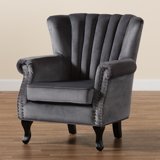 Baxton Studio Relena Wingback Chair, Gray - Walmart.com