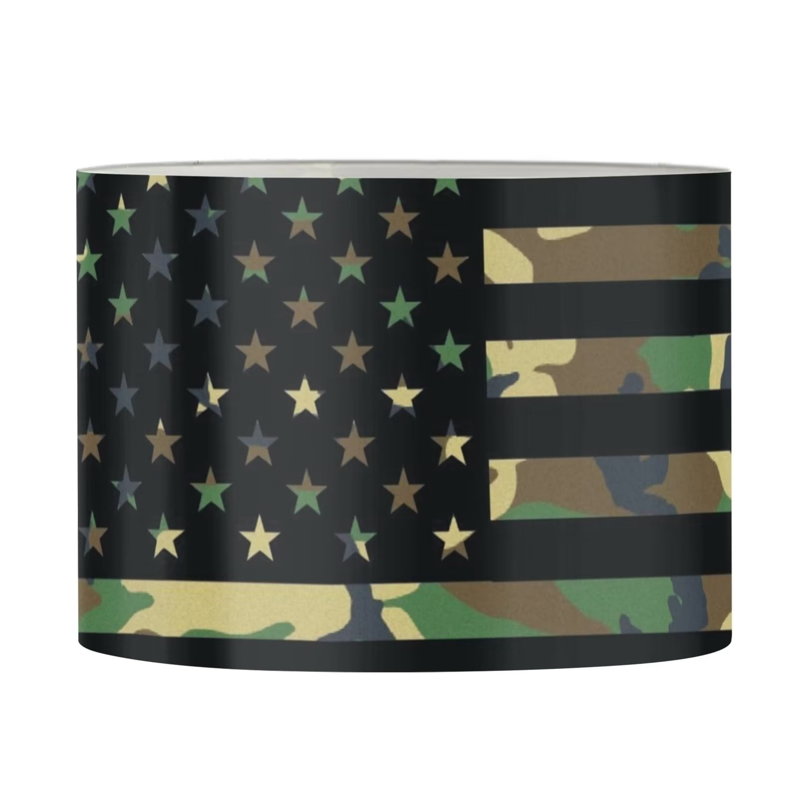 NETILGEN Farmhouse Lamp Shade, American Flag Camouflage Hoop Cylinder ...