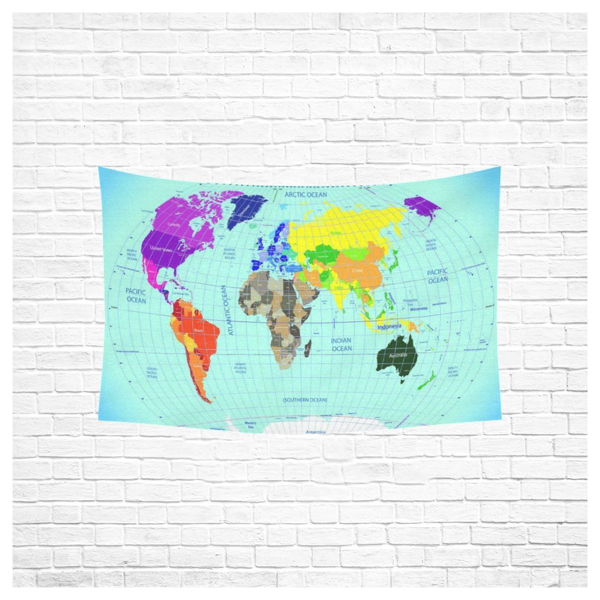 PHFZK Global Earth Map Wall Art Decor, High Detailed World Map with ...