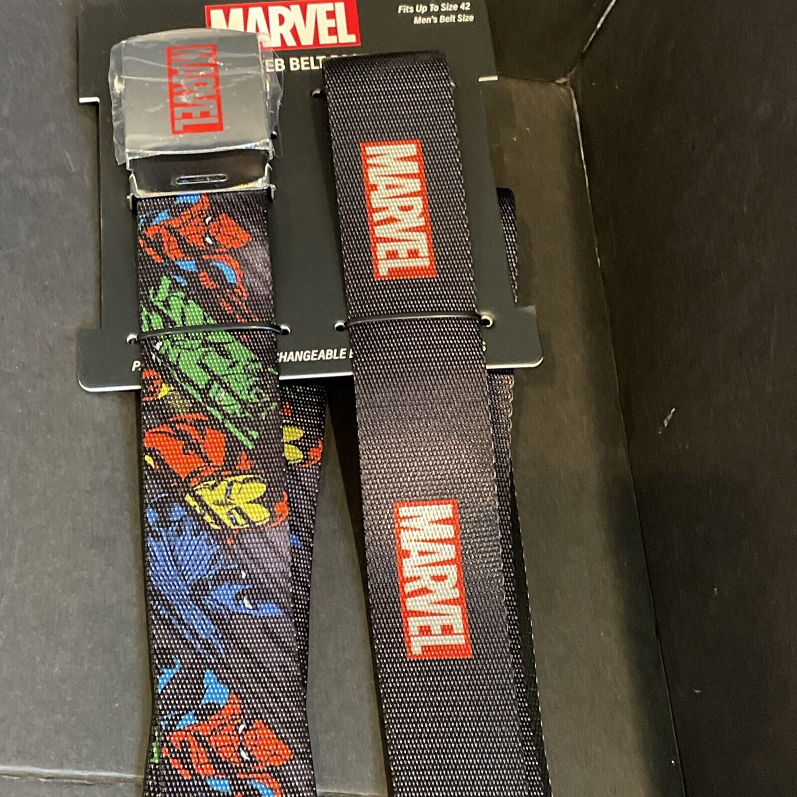 Marvel Heroes and Logo 2 in 1 Web Belt Pack One Sz Fits Up To 42 ...