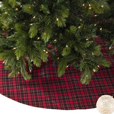 Highland Holiday Decor Plaid Design Christmas Tree Skirt, One Piece ...
