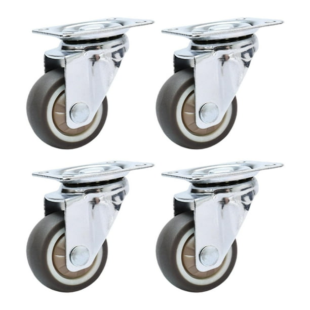 4 ruedas para muebles, ruedas silenciosas de goma, ruedas giratorias ...