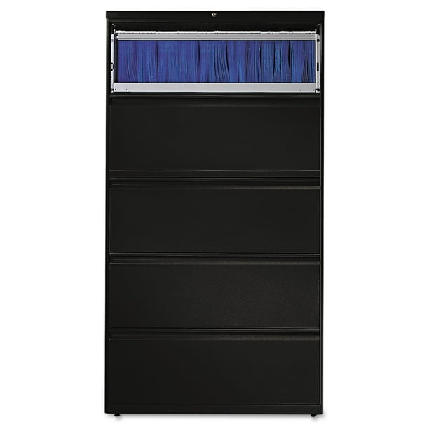 HON 5 Drawers Lateral Lockable Filing Cabinet, Black - Walmart.com