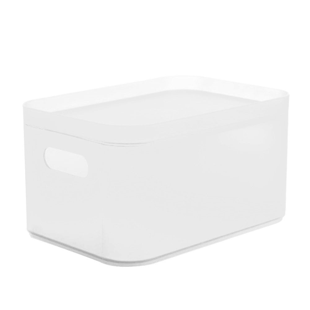 Plastic Frosted Compartment Storage Box with Lid Container Frosted ...