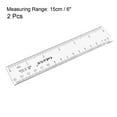 Uxcell 15cm 6 Inch Plastic Straight Ruler, Dual Measuring, Translucent ...