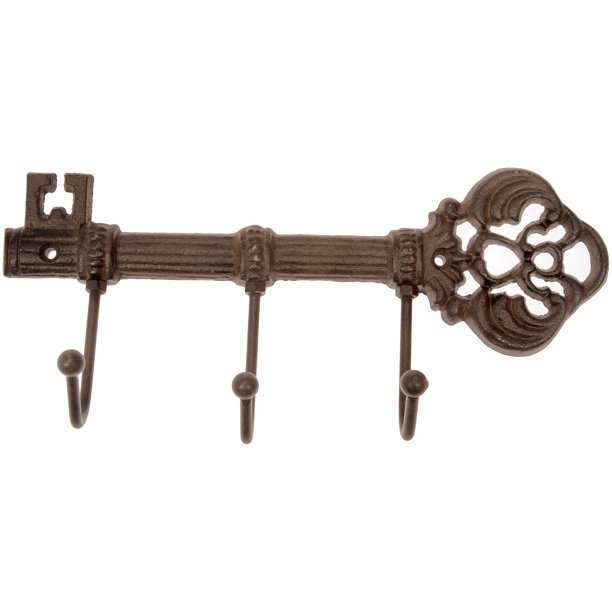 Mainstays Iron Finish Key Rack with 3 Hooks, Mounting Hardware Included ...