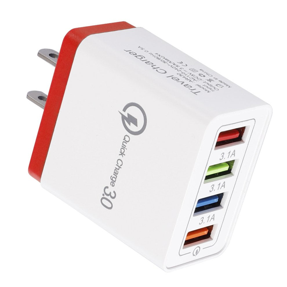 4 USB Port Colorful Charger Travel Charging Head Phone Charger Phone ...