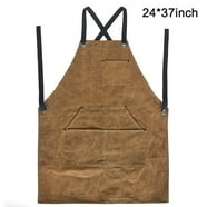 Hudson Durable Goods - Heavy Duty Waxed Canvas Work Apron with Tool Pockets (Black), Cross-Back ...