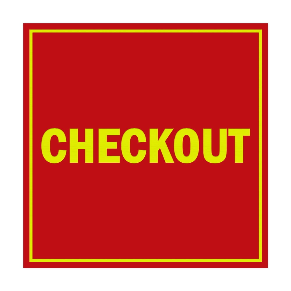 Square Checkout Sign (Red/Yellow) - Medium - Walmart.com