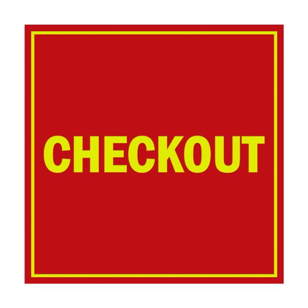 Square Checkout Sign (Red/Yellow) - Medium - Walmart.com