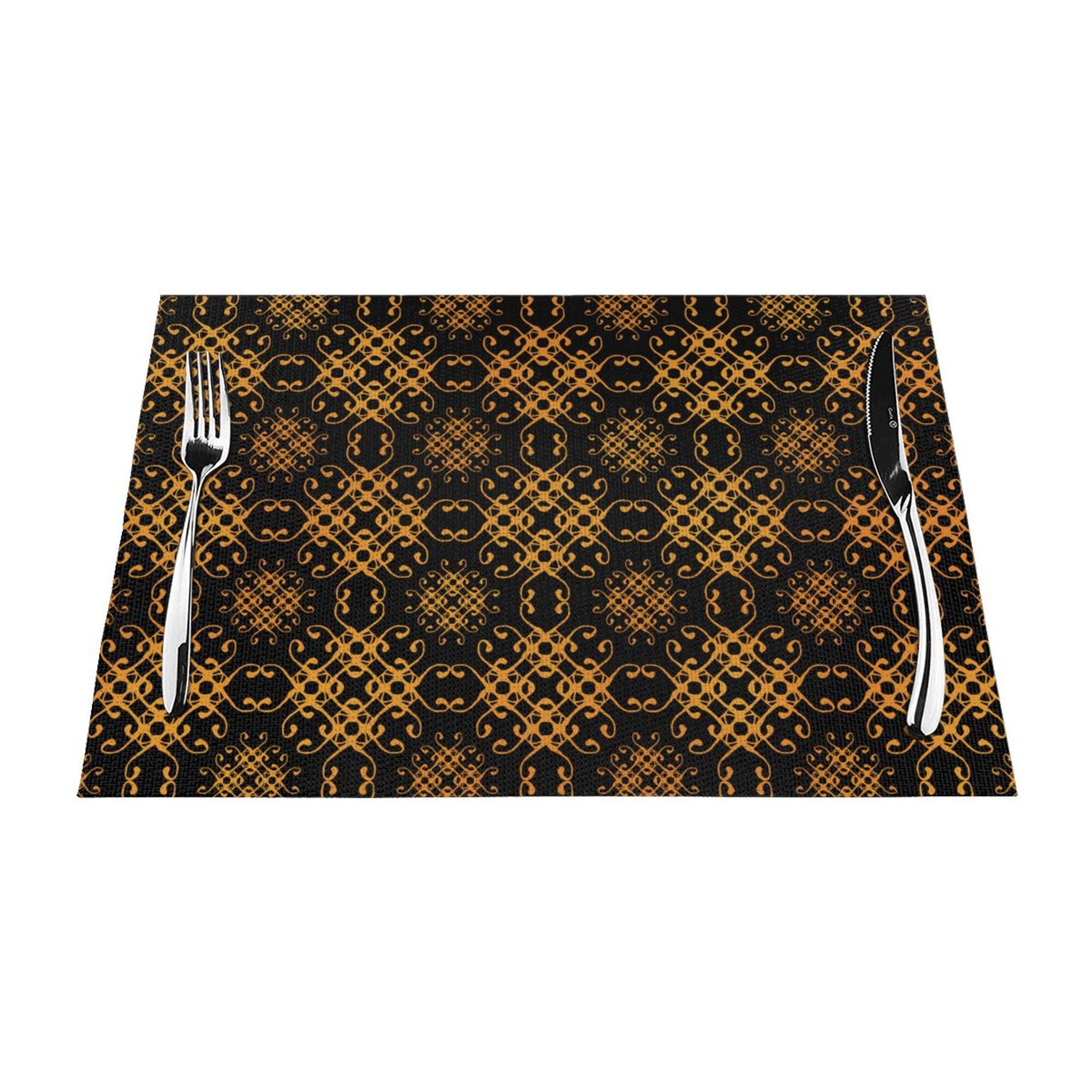 YFYANG Washable Heat-Resistant Placemats, 70% PVC/30% Polyester, Retro ...
