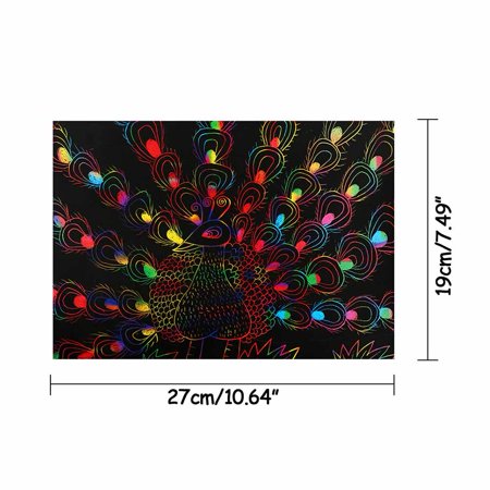 Scratch Art for Kids, 50 Sheets Rainbow Scratch Paper Arts and Crafts ...