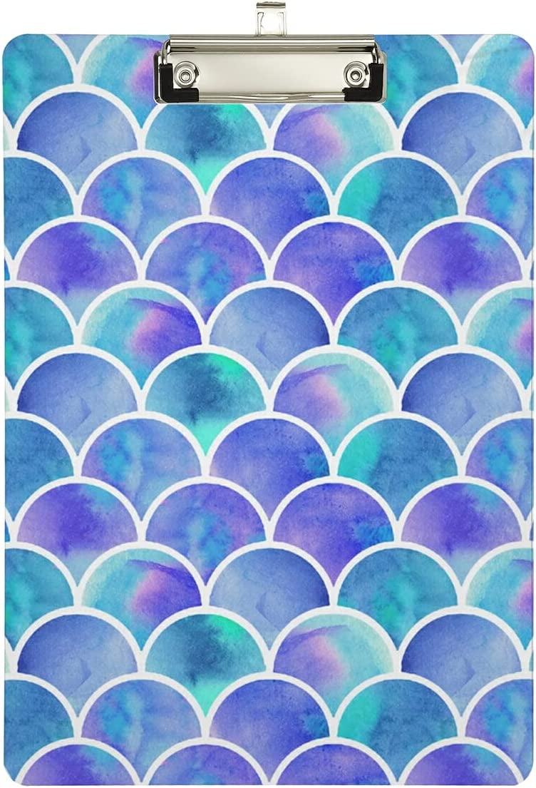 FMSHPON Colorful Mermaid Clipboard Hardboard Wood Nursing Clip Board ...