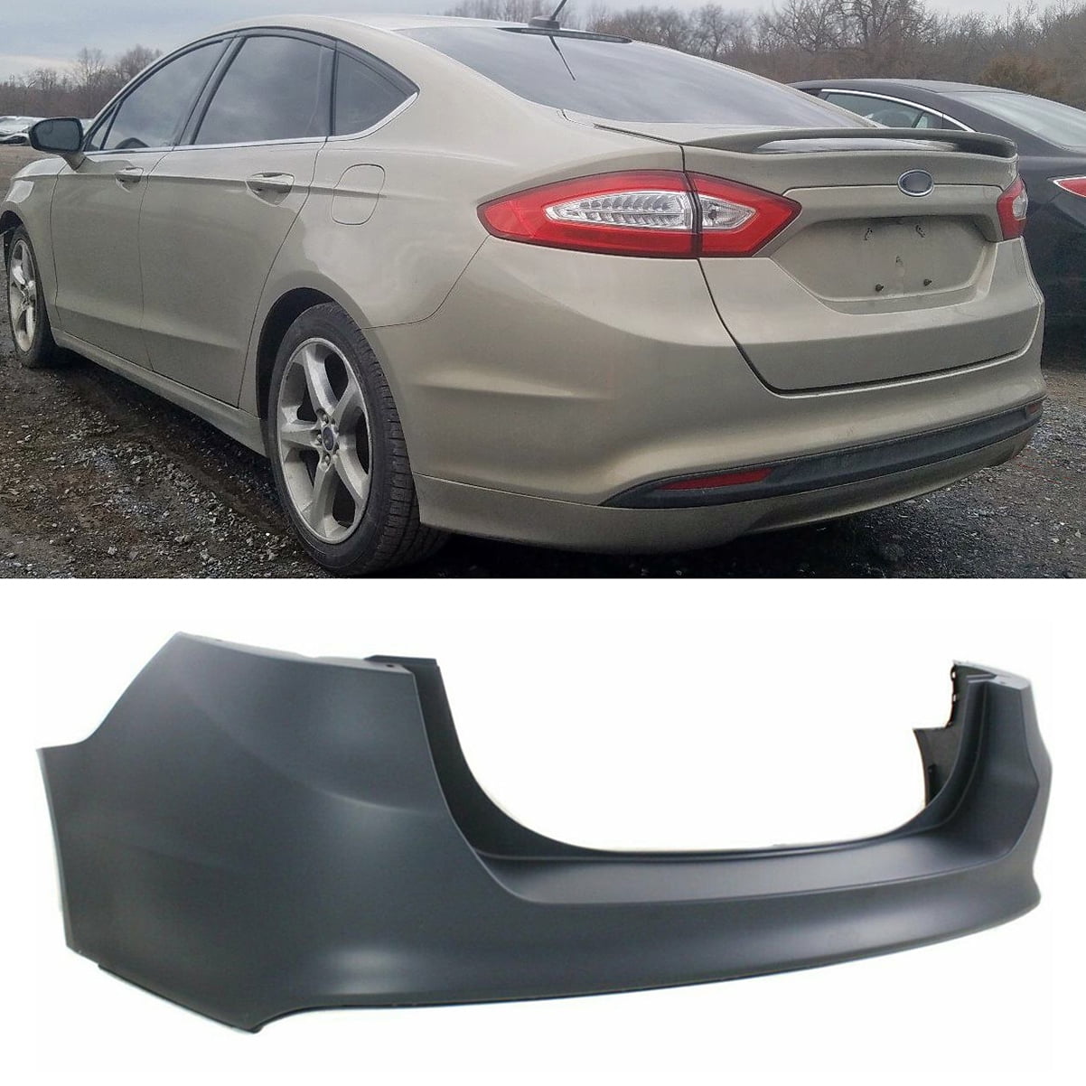 Unpainted Rear Bumper Fit for Ford Fusion 2013 2014 2015 2016 2017 2018 ...