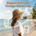 Straw Hat with Retro Bow, Versatile Retro Woven Handmade Straw Hat ...
