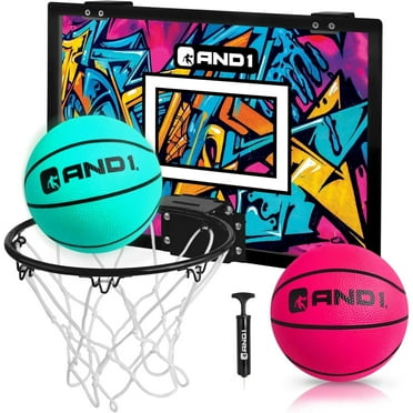 Free Shipping! AND1 Indoor Basketball Hoop, 18"x12" over The Door Mini ...