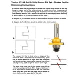 Rail & Stile Router Bit Set - Shaker 2 Pc. 1/2" Shank - Yonico 12249 ...