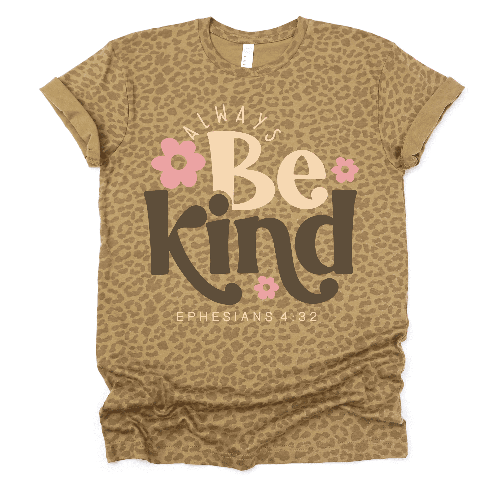 Love in Faith | Always Be Kind Short Sleeve T-Shirt, Brown Leopard ...