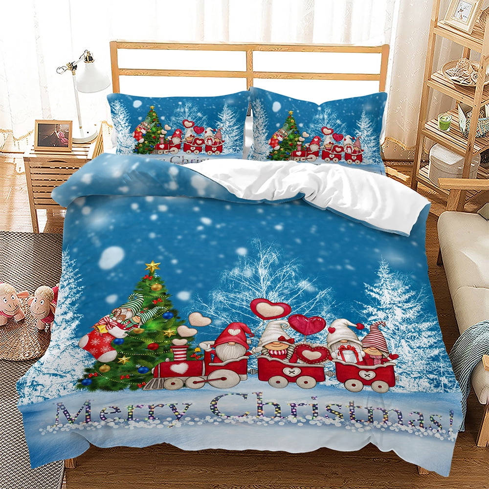 Yipa Christmas Tree Ultra Soft Printed Quilt Sets Gold Sparkle Holiday ...