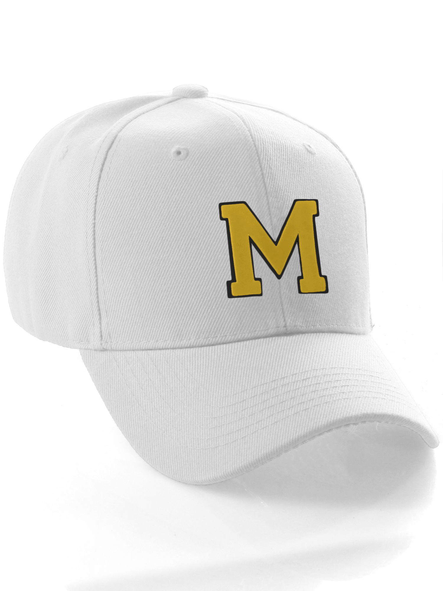 Classic Baseball Hat Custom A To Z Initial Team Letter White Cap Black Classic Baseball Hat Custom A To Z Initial Team Letter White Cap Black