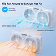 "Shinic 9"" Dual Twin Window Fan, 3-Speed, with Bug Screen, Adjustable ...
