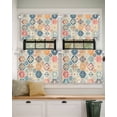 Abstract Retro Ethnic Flower Texture Short Blackout Curtains 24 Inch ...