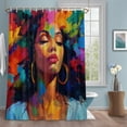 African American Shower Curtain Set with Hooks, Colorful Splashes ...