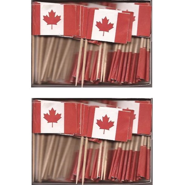 2 Boxes of Mini Canada Toothpick Flags, 200 Small Canadian Flag ...