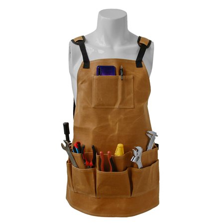 Garden Tool Apron Adjustable Waist Apron with Pockets Gardening Kit Artist Painting Waterproof ...