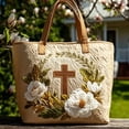 2026 New Storage Trunks & Bag Religious Floral Print Tote Bag Polyester ...