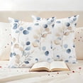 Blue Brown Botanical Outdoor Pillow Covers 24"x24" Set of 2,Waterproof ...