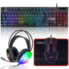 HyperGear 4-in-1 Gaming Kit, Includes Full-Sized RGB Backlit Keyboard ...