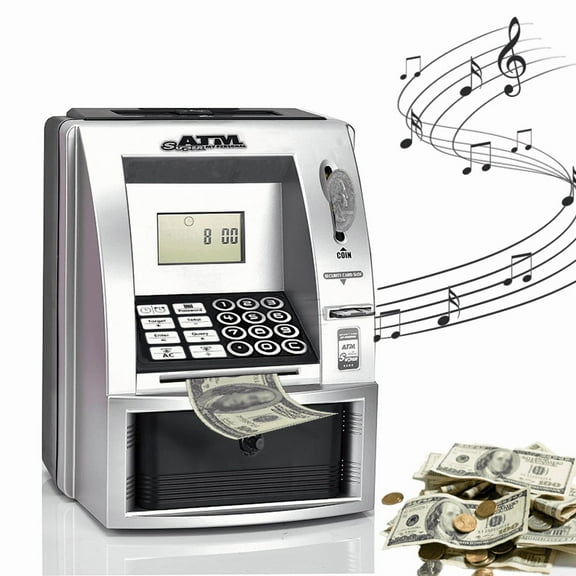 HVEST Pink ATM Savings Bank, Mini Kids ATM Machine for Real Money ...