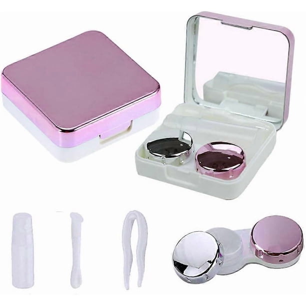 Pink Color Travel Contact Lens Case, Travel Kit Case Easy Carry Mini ...