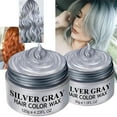 30g Silver Gray Hair Dye Wax Temporary Hair Styling Wax Hair Color Wax ...