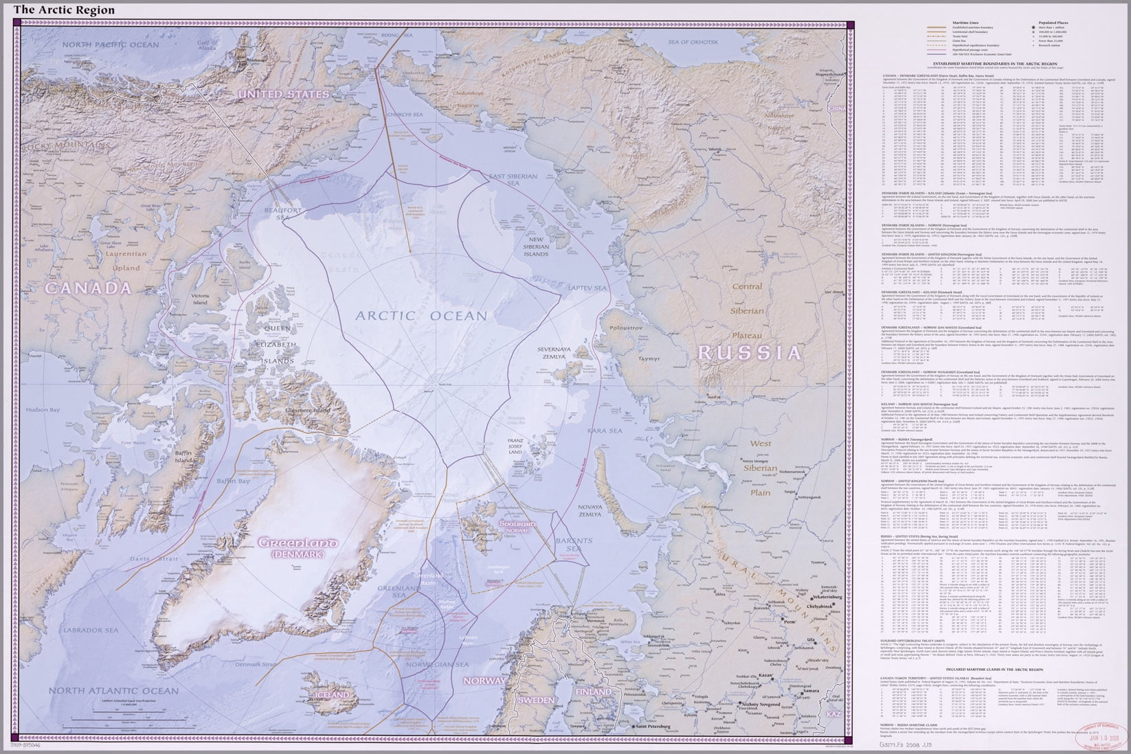 24"x36" Gallery Poster, cia map of arctic north pole region 2008 ...