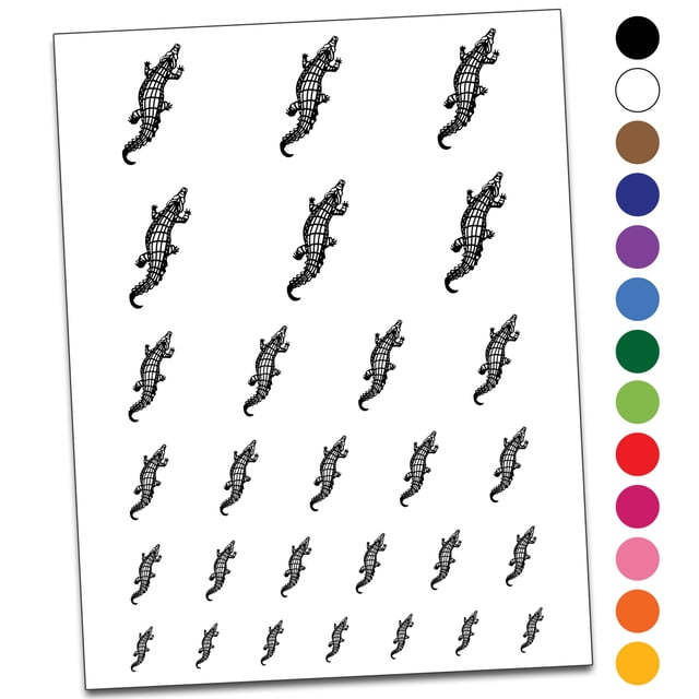 Crawling Crocodile Alligator Reptile Water Resistant Temporary Tattoo Set Fake Body Art ...