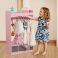 Kids Dress up Storage with Mirror,Costume Closet for Kids, Open Hanging ...