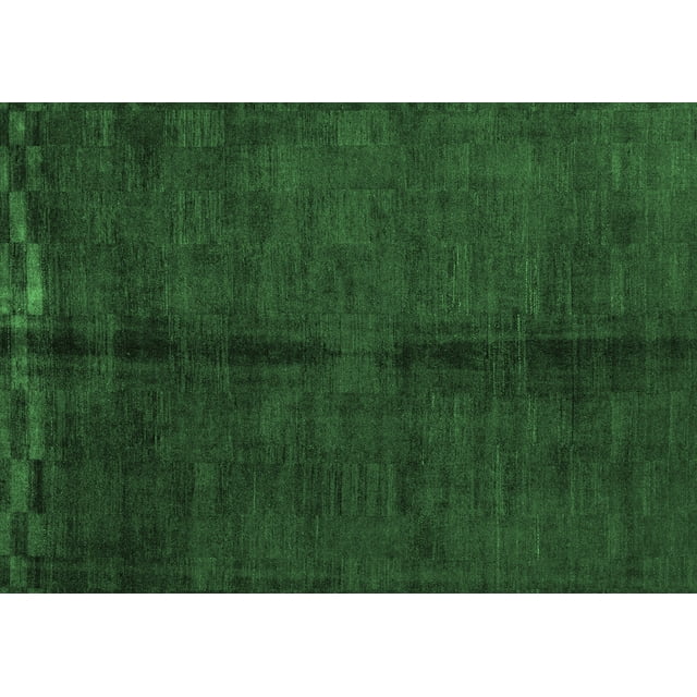 Ahgly Company Indoor Rectangle Abstract Emerald Green Modern Area Rugs ...