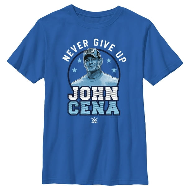 Boy's WWE John Cena Never Give Up Blue Logo Graphic Tee Royal Blue X ...