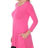 White Mark Women's Solid Color Tunic Top - Walmart.com