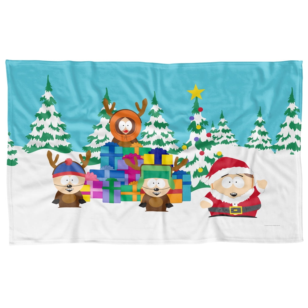 South Park Blanket, 36'x58' Cartman Santa and Reindeer Boys Fleece ...