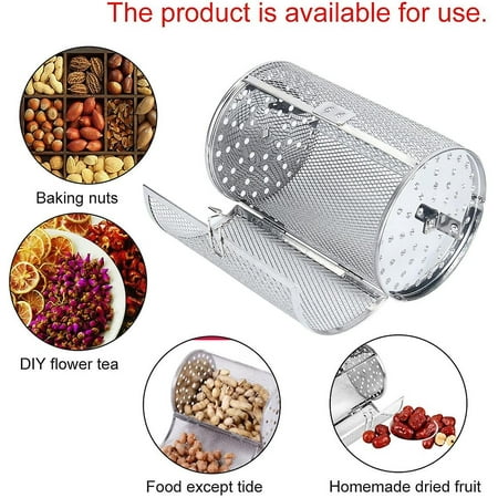 Grill Bbq Rotisserie Skewer Rod Basket Coffee Beans Peanut Baking Pans ...